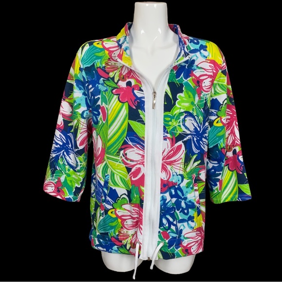 Onque Casuals | Jackets & Coats | Onque Casuals Neon Floral 34 Sleeve ...